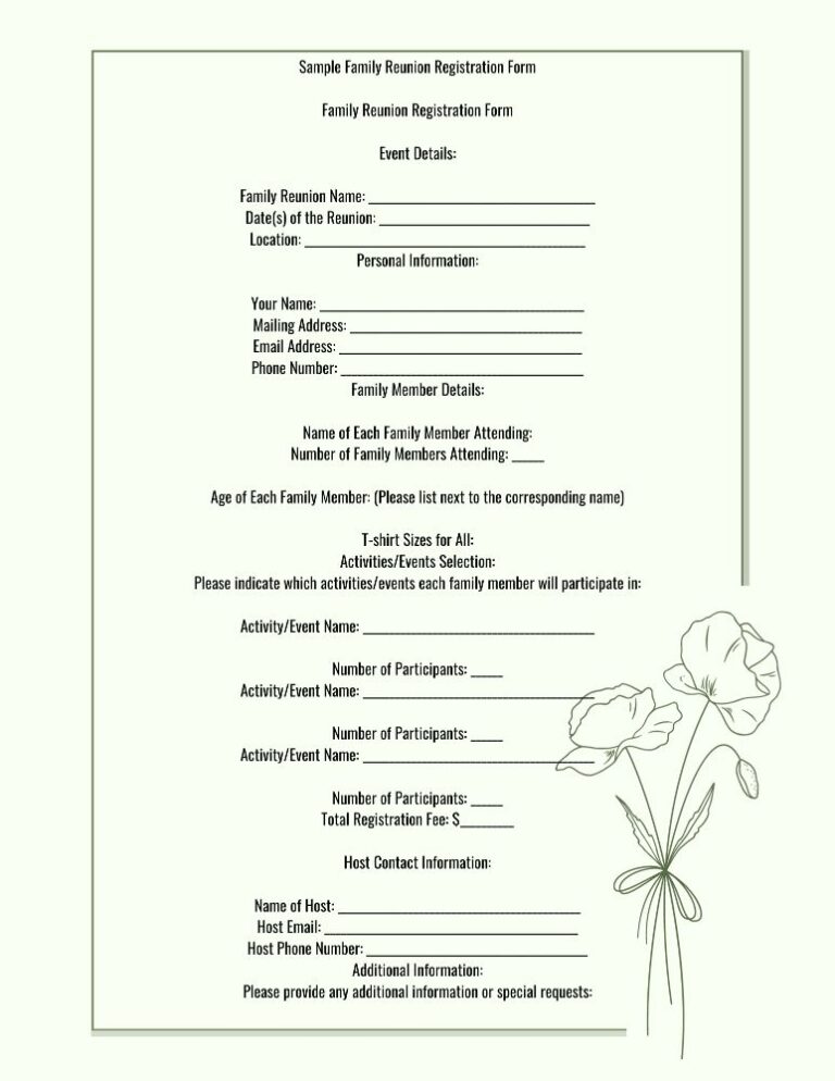 How To Create A Reunion Registration Form And Events Form